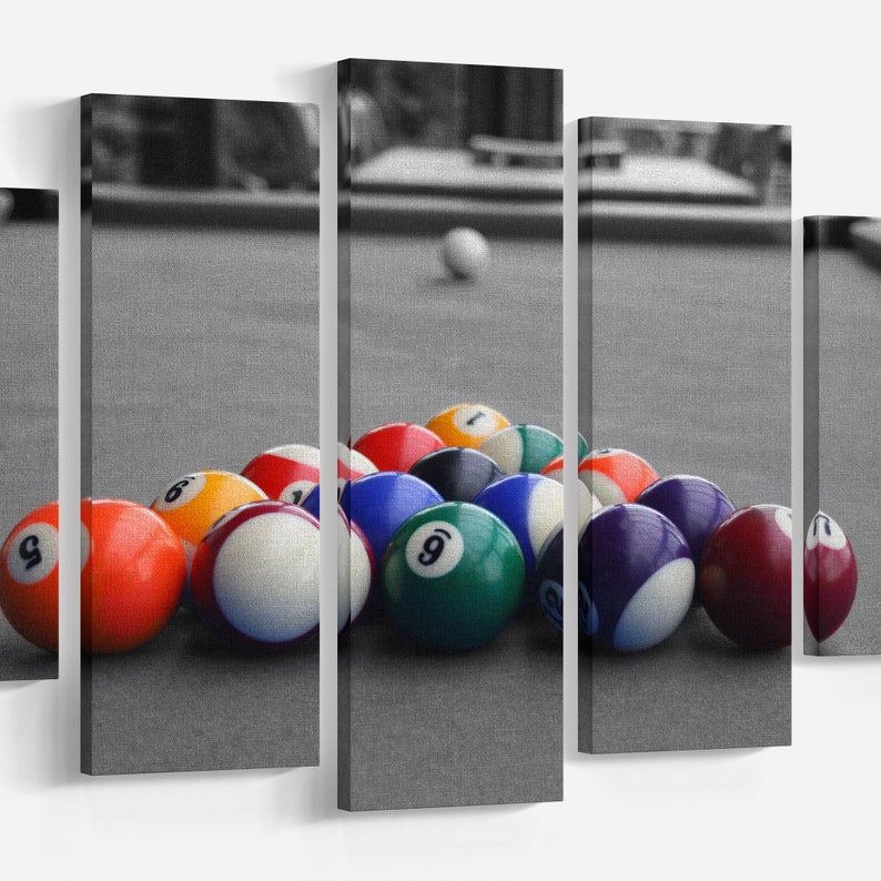 Billiards Balls Sets Play 5 Piece,five Panel Wall Canvas Print ...