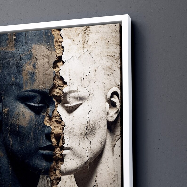 Two Face Black and White Women Canvas Poster, Contemporary Art ...