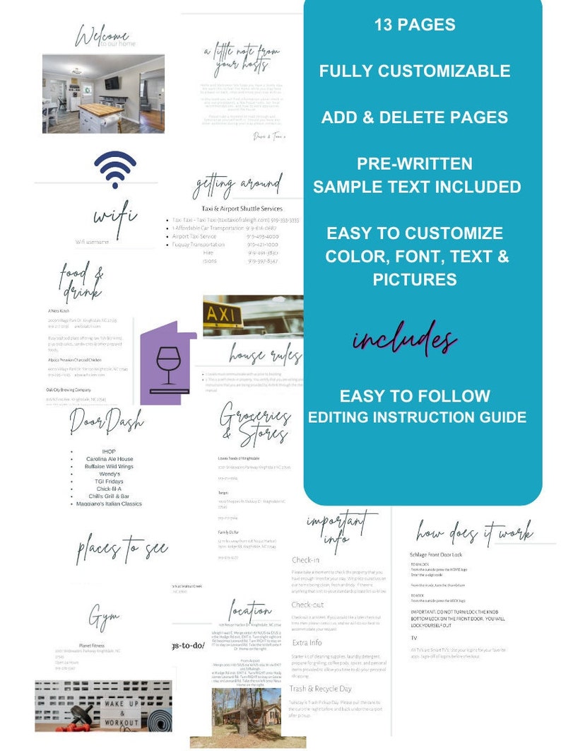 Welcome Book Template | Canva Template | Airbnb | Host Guide | Welcome ...