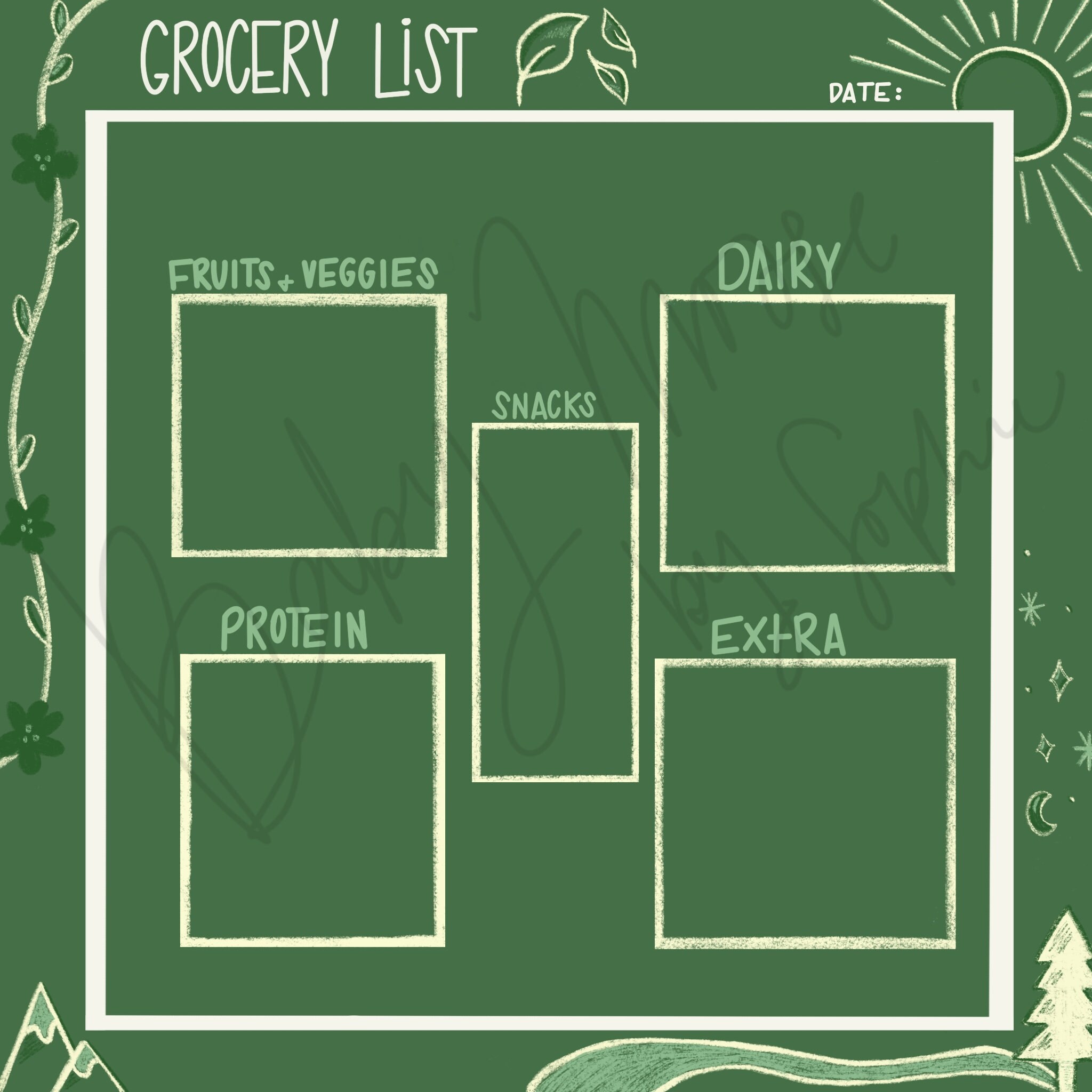 Grocery List Template - Etsy