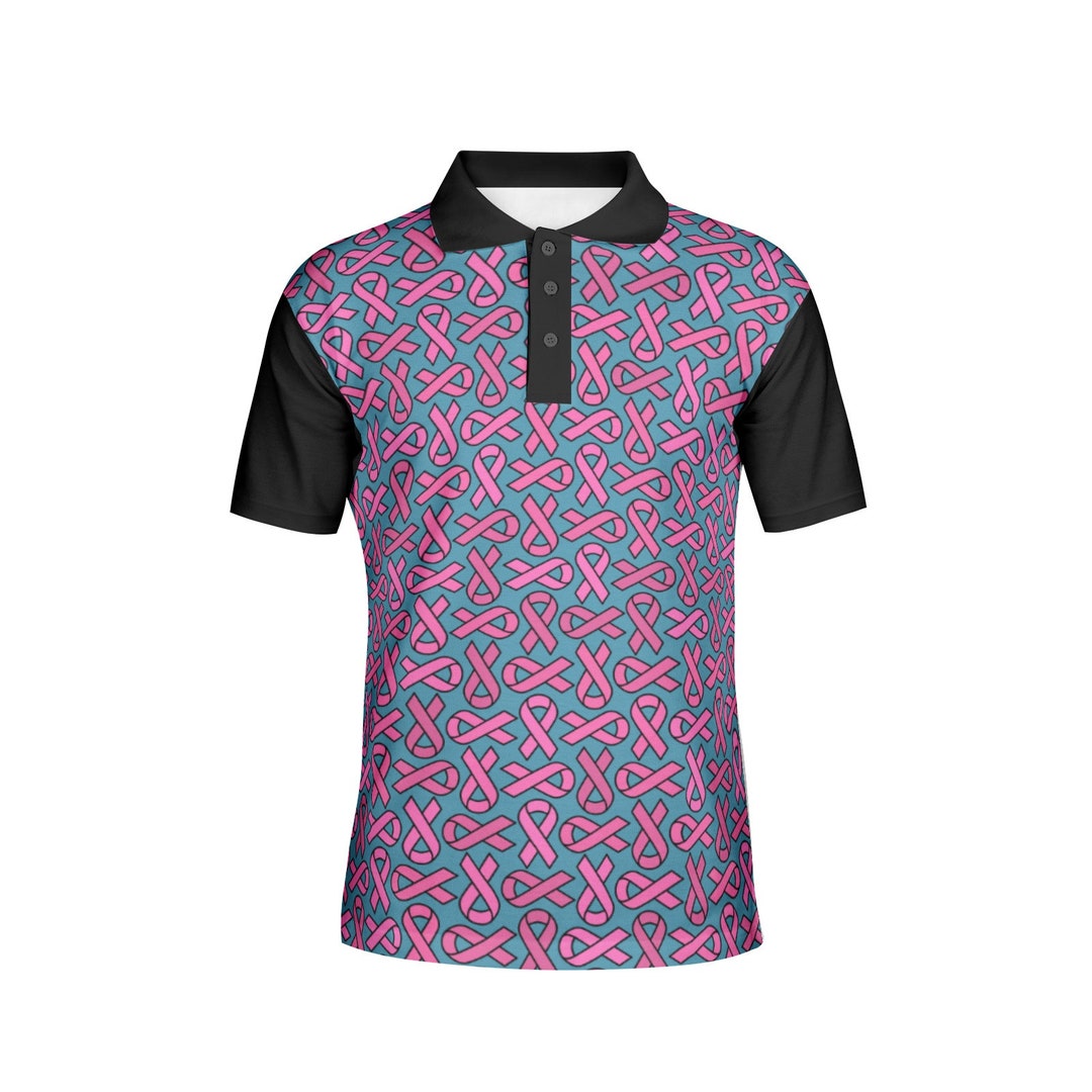 Blue and Pink Breast Cancer Polo,custom Shirts, Gifts, Athletic Wear ...