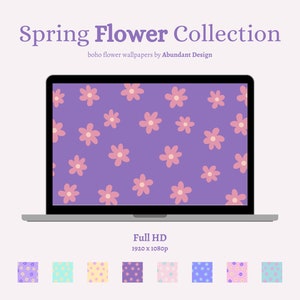 Boho Spring Flower Desktop Wallpaper: 8 Pc/mac Backgrounds (digital ...