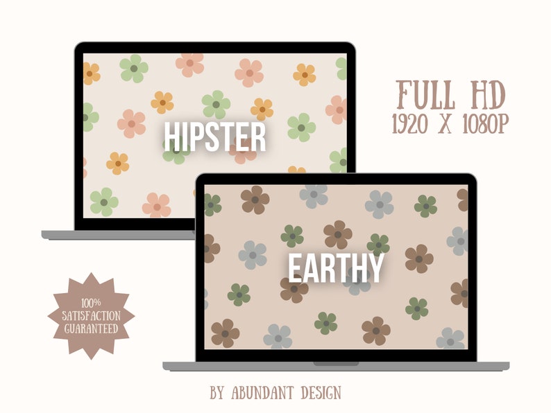 Boho Flower Desktop Wallpapers Abstract Minimalist Computer/pc/macbook ...