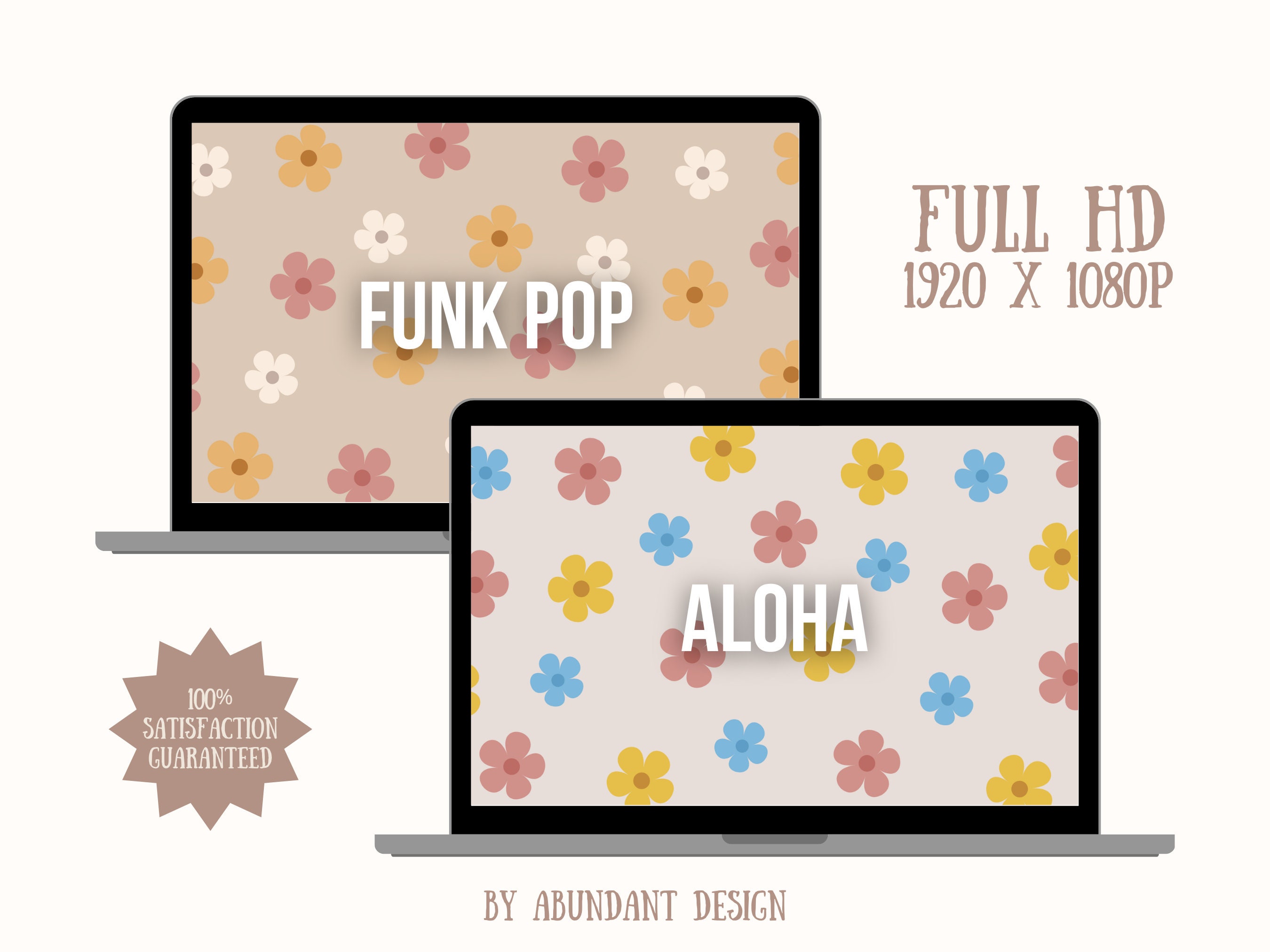 Boho Flower Desktop Wallpapers Abstract Minimalist Computer/pc/macbook ...