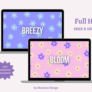 Boho Spring Flower Desktop Wallpaper: 8 Pc/mac Backgrounds (digital ...