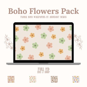 Boho Flower Desktop Wallpapers - Abstract Minimalist Computer/pc ...