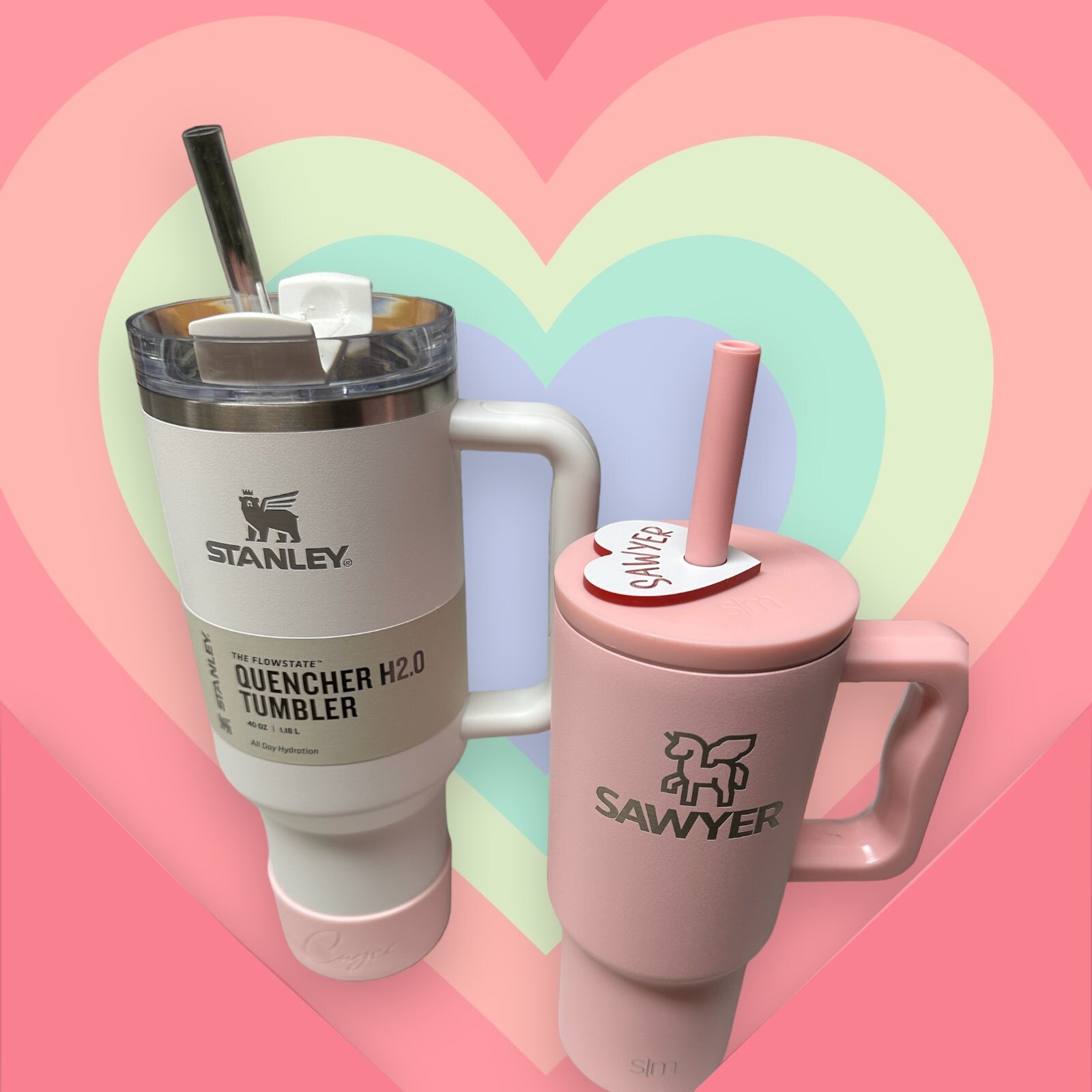 Mini Stanley Style 24 Ounce No Spill Custom Engraved Cup With a Custom ...