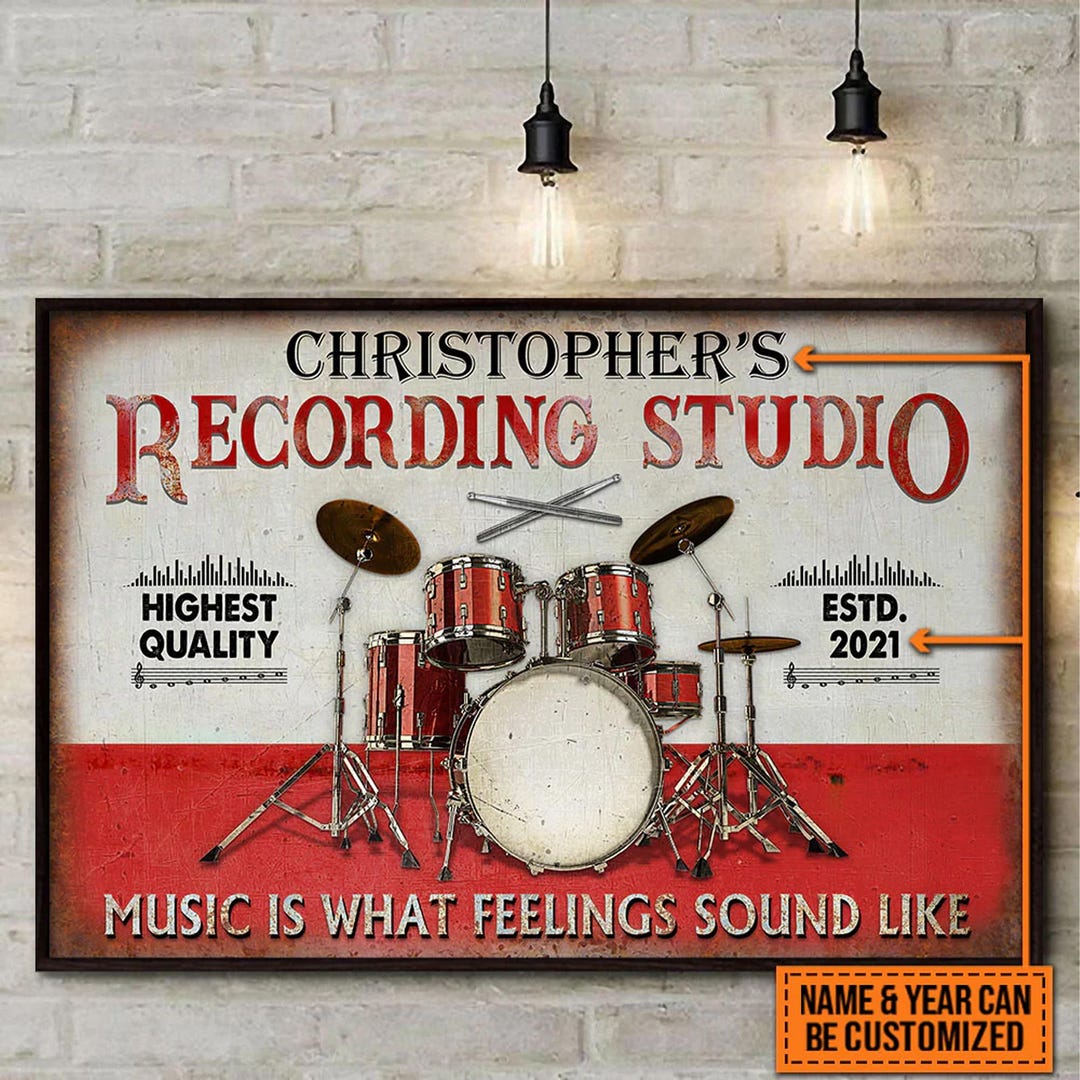 Personalized Recording Studio Poster, Music is What Feeling Sound Like ...