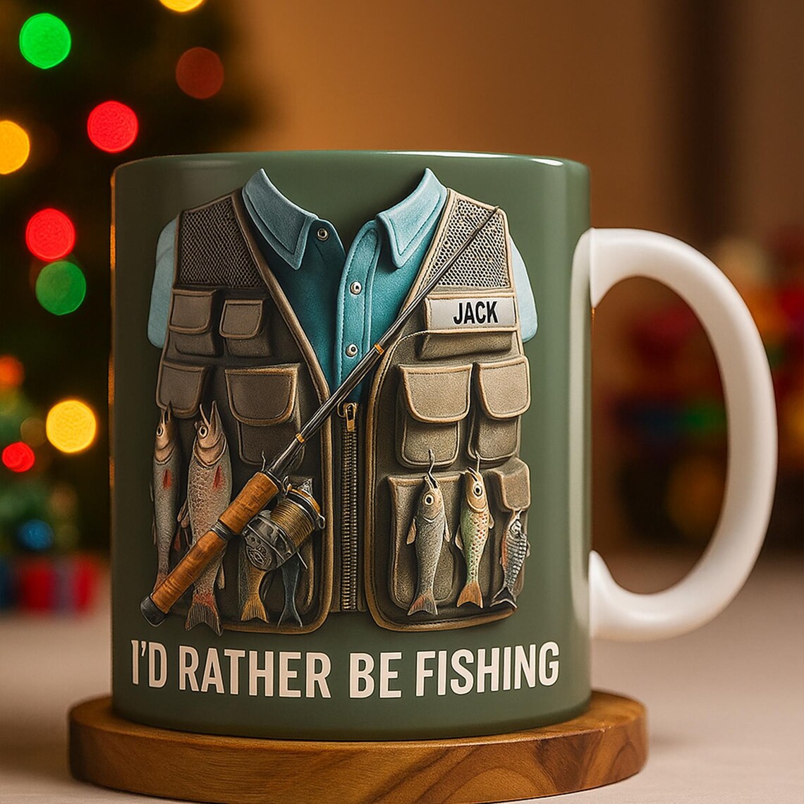 Personalized Fishing Mug, Fishing Lures Coffee Mug, Custom Name Coffee ...