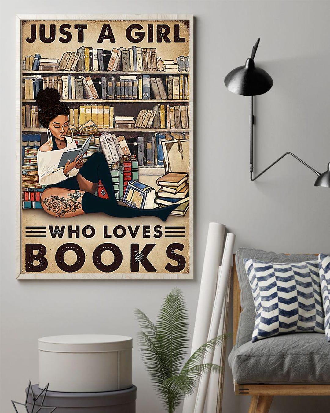 Just a Girl Who Loves Books Poster, Book Vintage Lover Poster, Banned ...