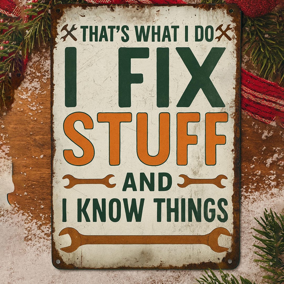 Funny Garage Metal Sign: I Fix Stuff - Vintage Man Cave Decor– Retro ...
