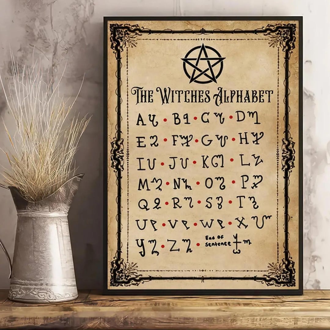 The Witch Alphabet Poster, Witch’s Alchemical Symbols, Witchcraft ...