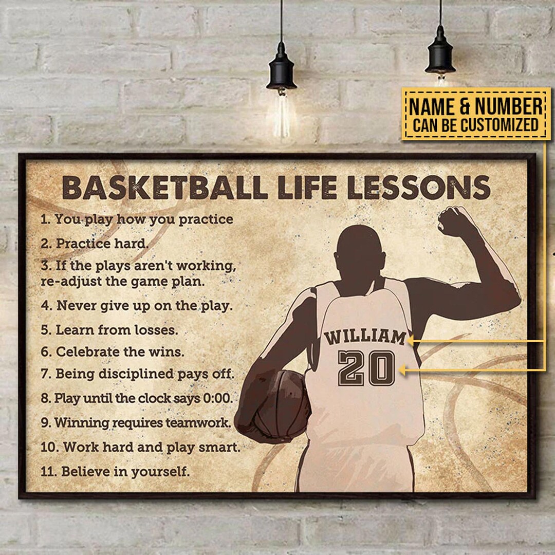 Personalized Basketball Life Lessons Poster, Basketball Life Lessons ...