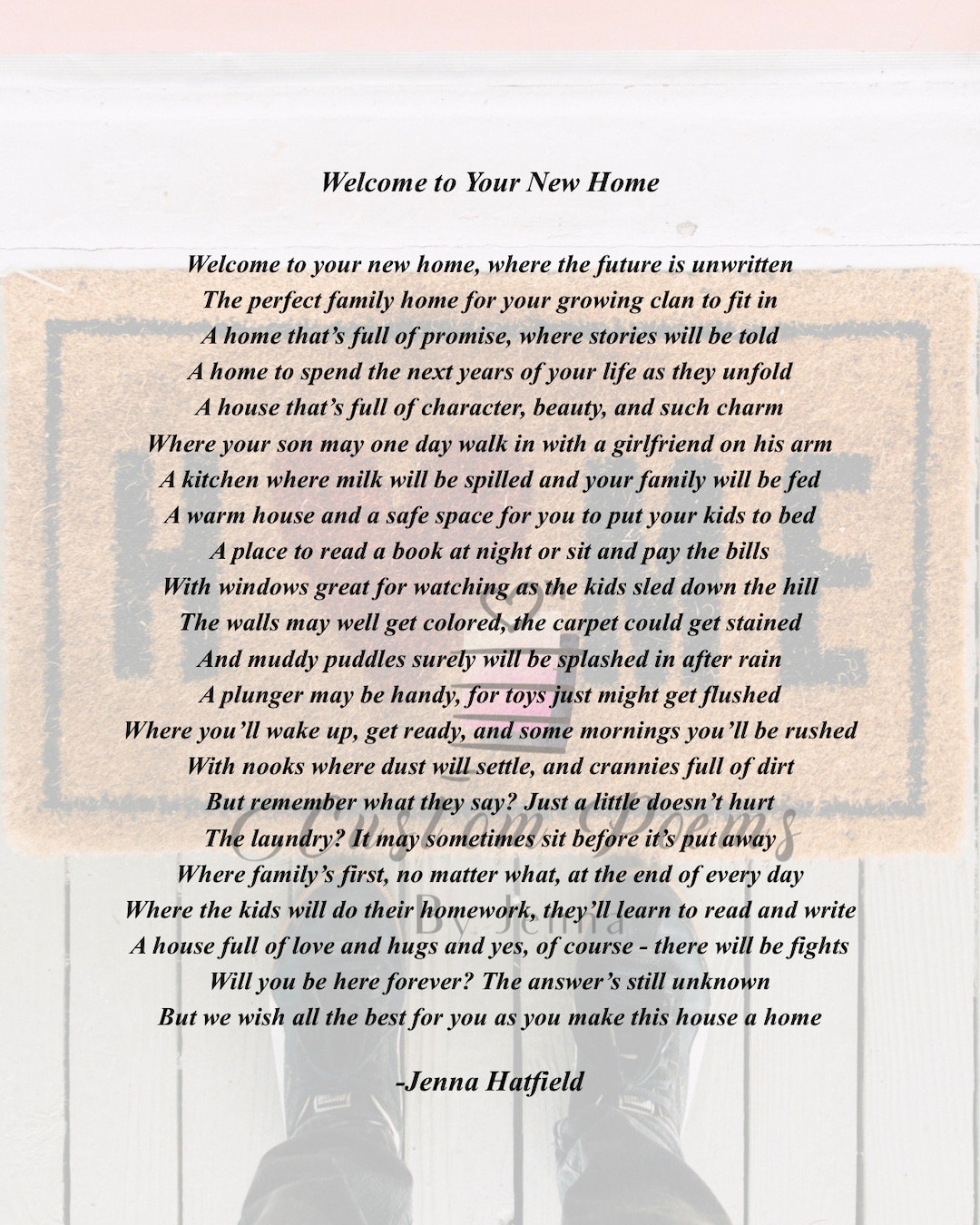 Welcome to Your New Home Poem - 8x10 Print. Perfect for Closing or ...
