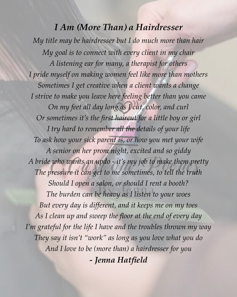 Hairdresser Gift, 8x10 Print With Custom Picture - Etsy