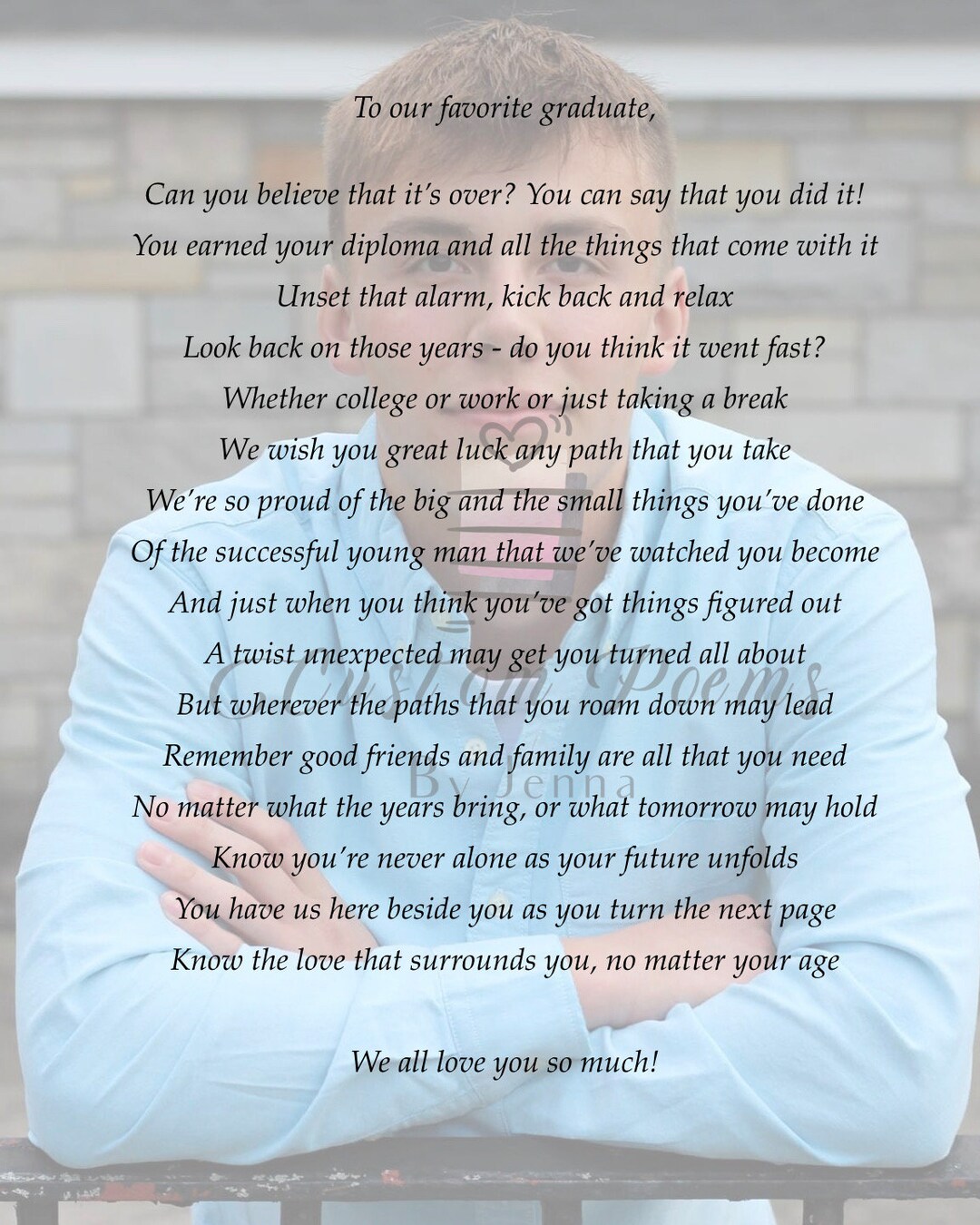 Graduation Poem - 8x10 Print With Custom Picture - Etsy