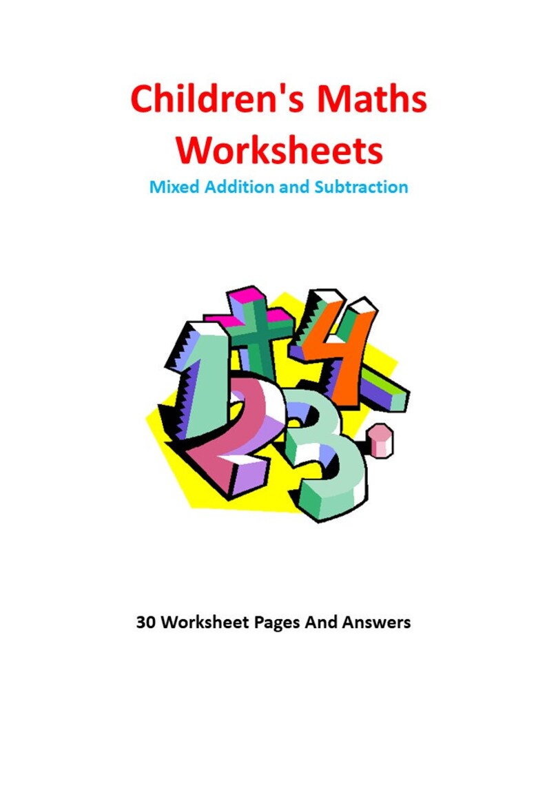 Children's Maths Worksheets - Etsy