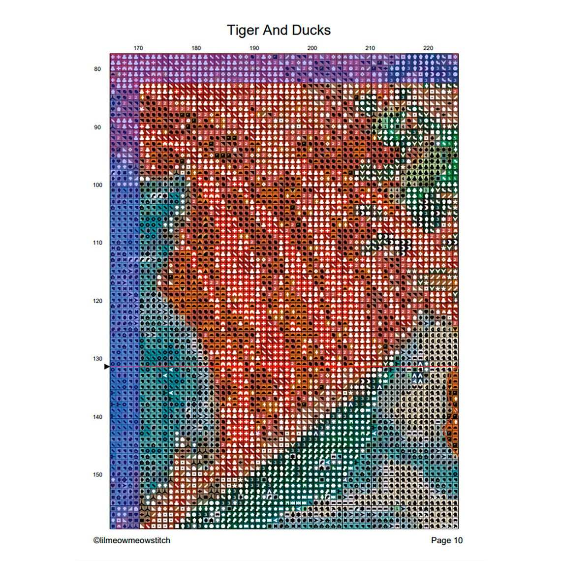 Tiger and Ducks Cross Stitch Pattern, Cute Animal Embroidery (PDF ...