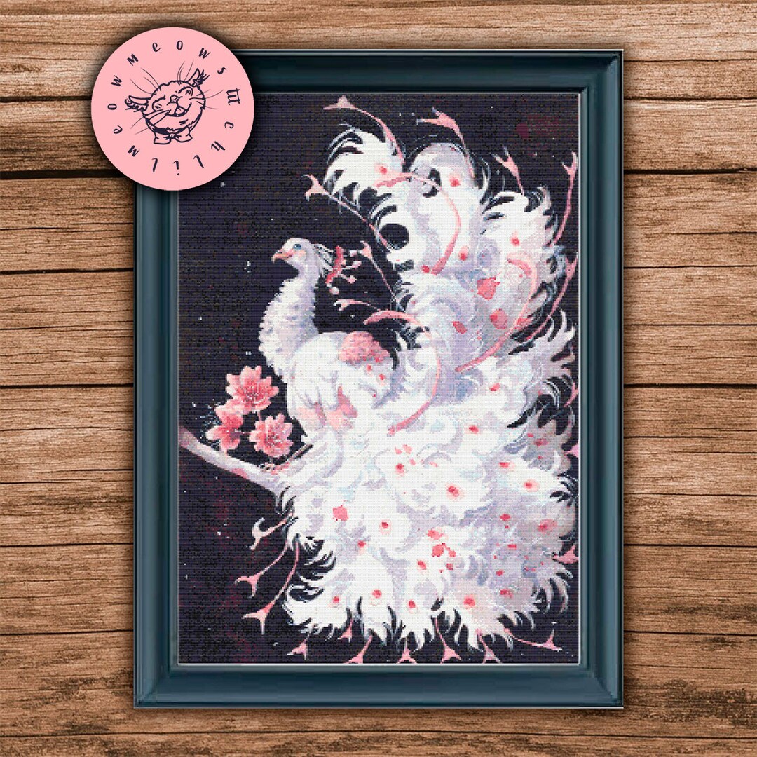 Peacock Cross Stitch Pattern PDF, PDF File, Cherry Blossoms Cross ...