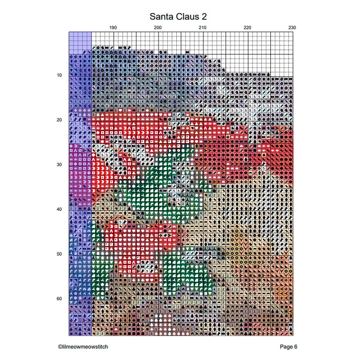 Santa Claus Cross Stitch Pattern PDF, PDF File, Christmas Cross Stitch ...