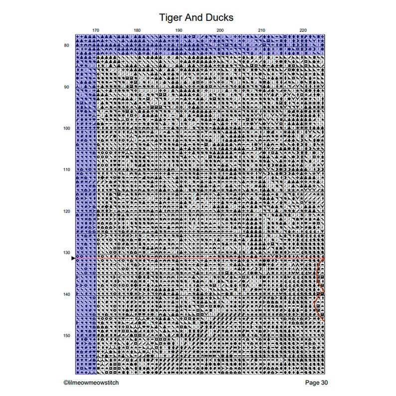 Tiger Cross Stitch Pattern PDF, PDF File, Ducks Cross Stitch, Cute ...