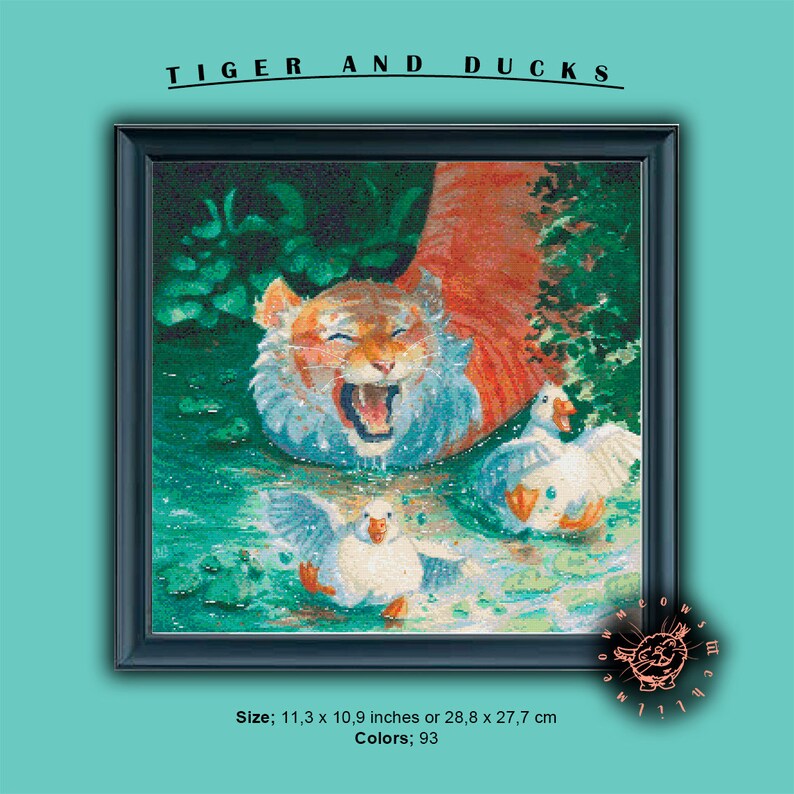 Tiger Cross Stitch Pattern PDF, PDF File, Ducks Cross Stitch, Cute ...