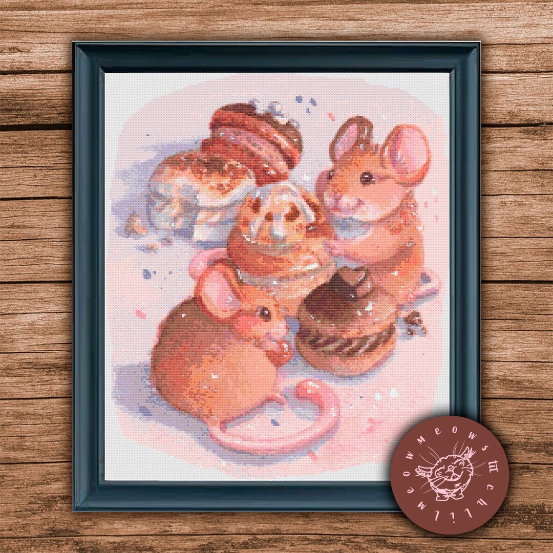 Mice Cross Stitch Pattern PDF, PDF File, Mouse Embroidery, Nursery ...