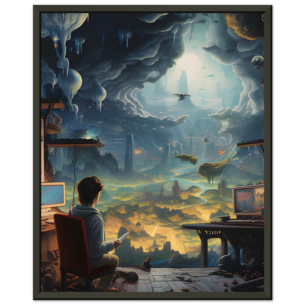 Escapism Gamer Art Poster With Frame - Etsy