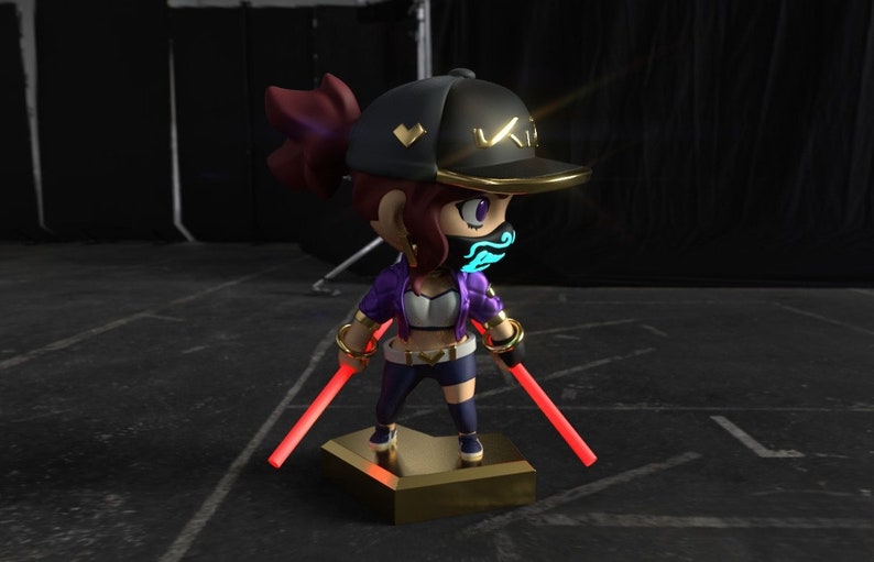 Akali KDA WithMASK Chibi STL File, 3D Digital Printing STL File para ...