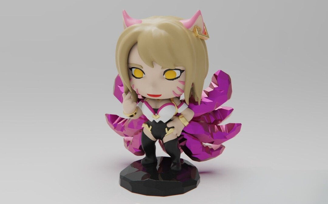 Ahri KDA Chibi STL File, 3D Digital Printing STL File for 3D Printers ...