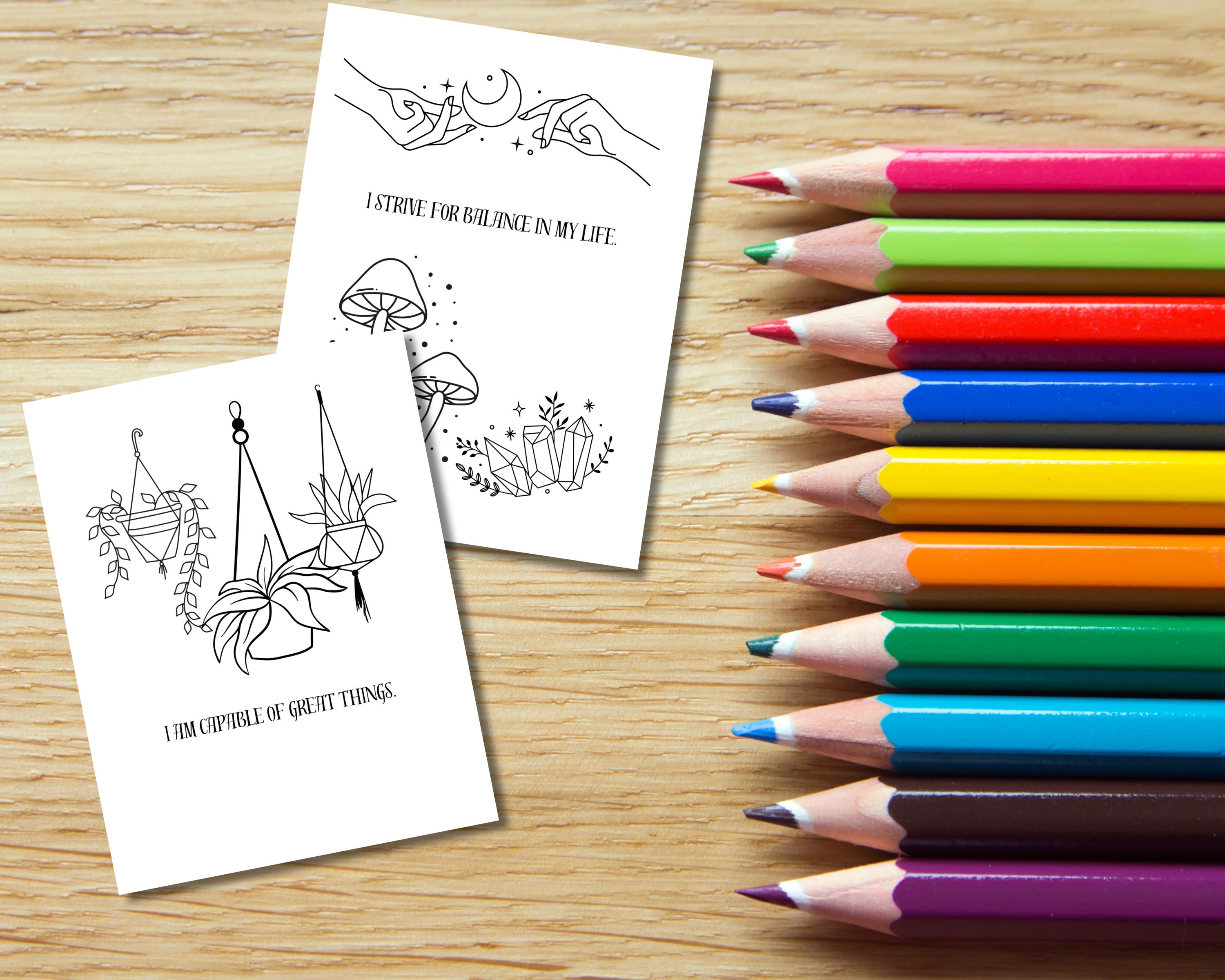 Self Care Coloring Book, Positive Affirmations Coloring Book, Digital ...