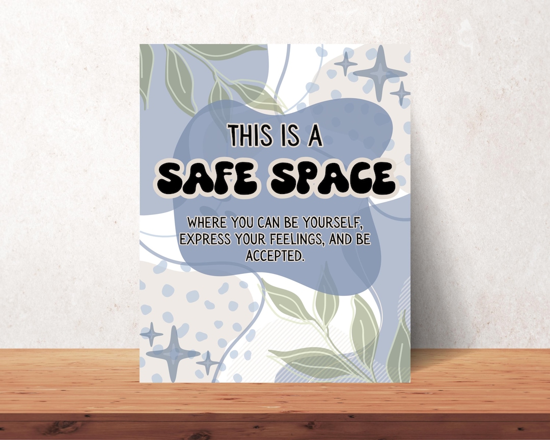 Safe Space Print, Therapy Office Decor, Classroom Decor, Safe Space ...