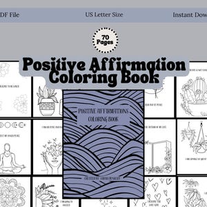 Self Care Coloring Book, Positive Affirmations Coloring Book, Digital ...