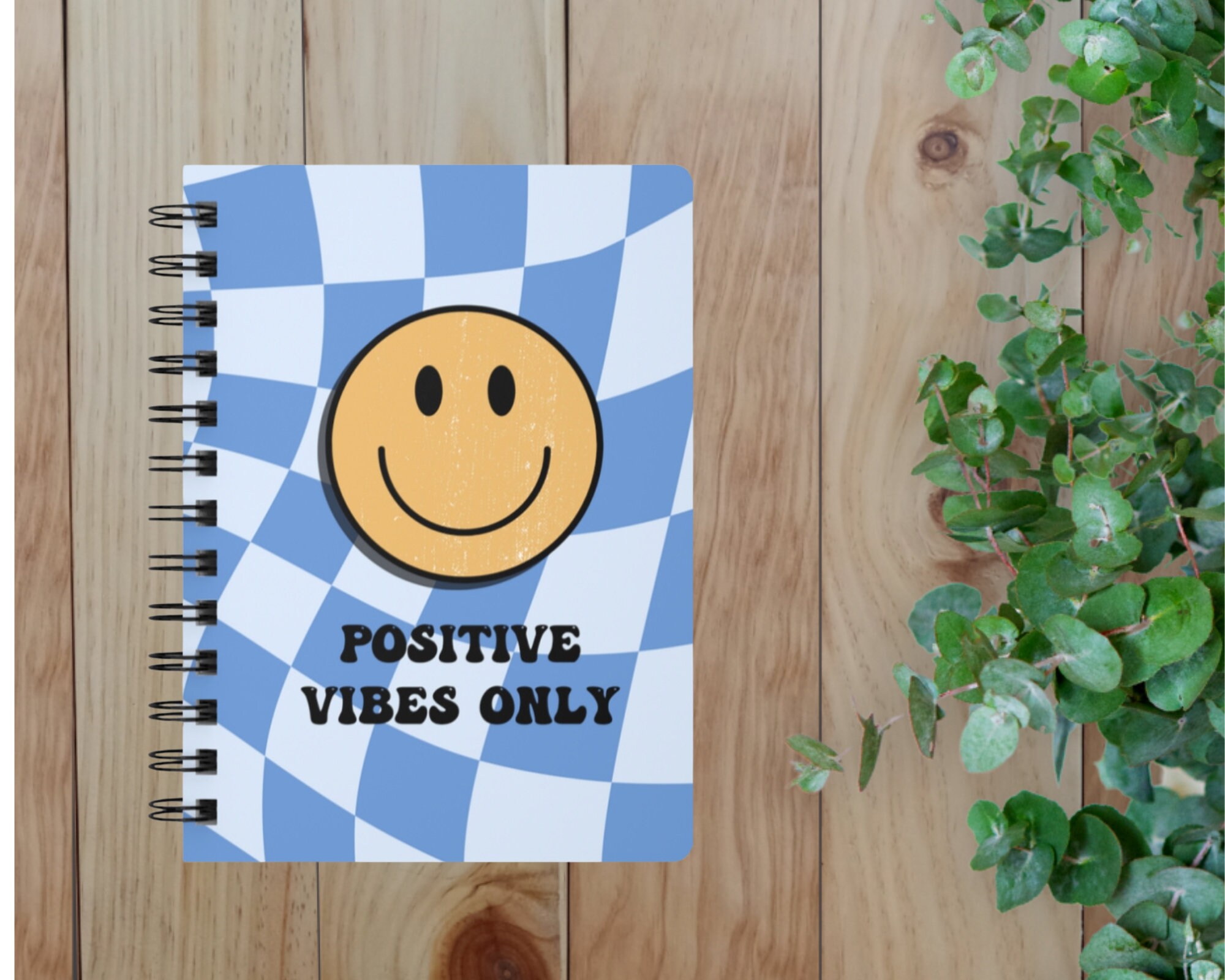 Blank Journal, Smiley Face, Positive Vibes - Etsy