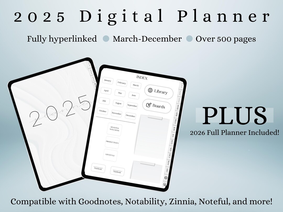 IPad Digital Planner, Hyperlinked Planner for Goodnotes, 2025 2026 ...