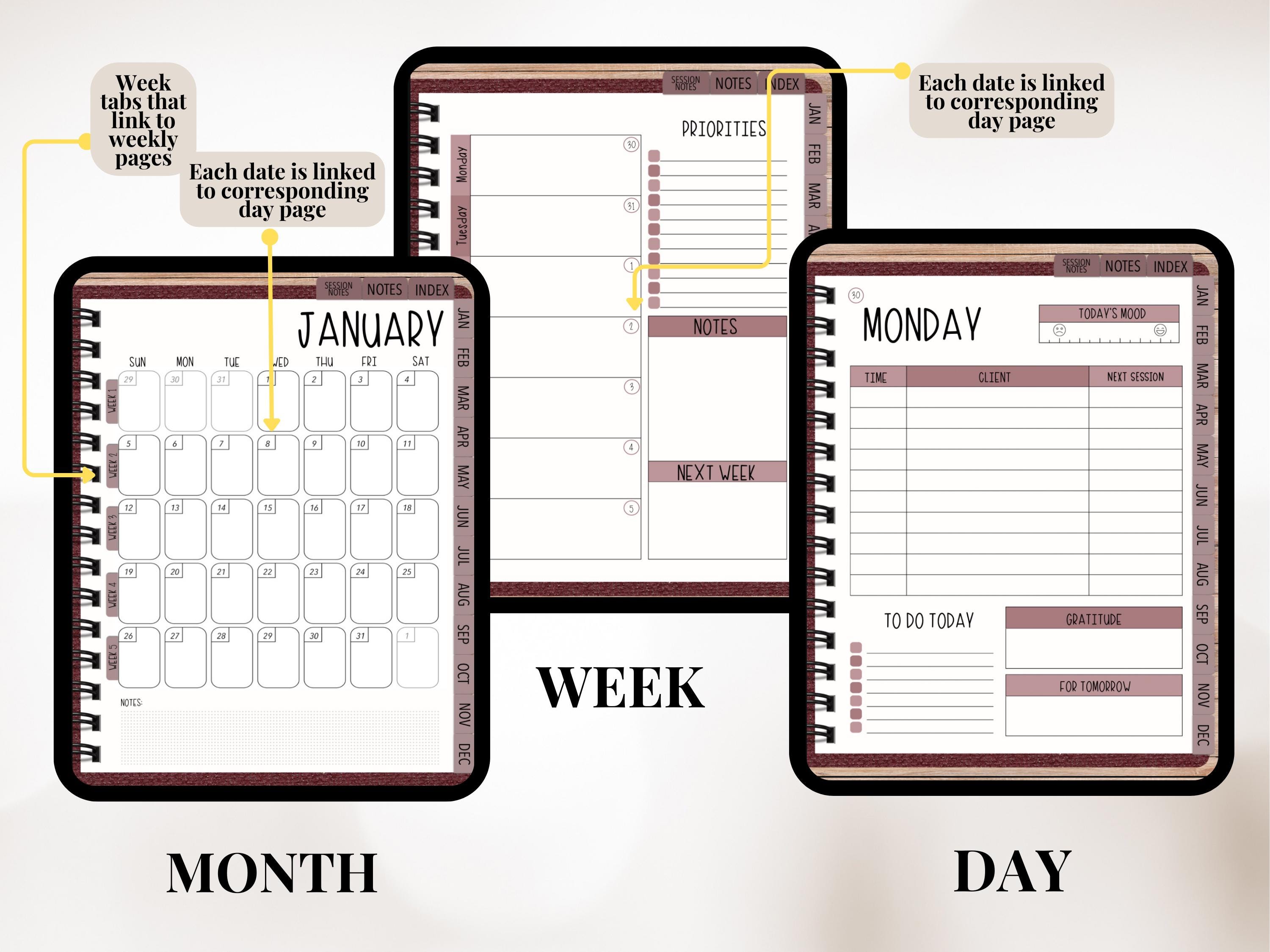 2025 Therapist Planner, Digital Planner, Therapist Notebook, Therapy ...