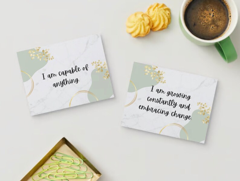 Digital Positive Affirmation Cards 100 Affirmations for Well-being and ...