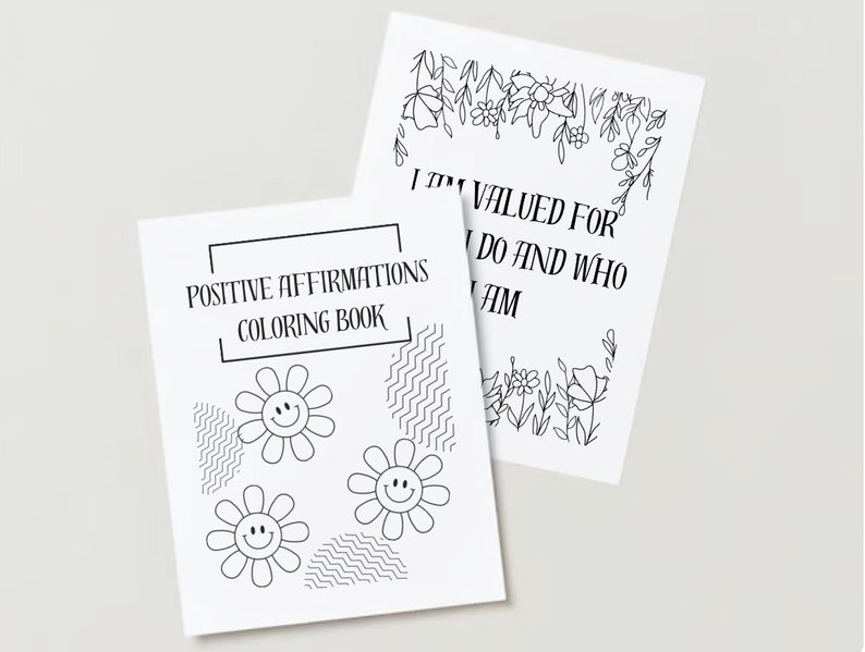 Positive Affirmations Coloring Book digital Download 40 Pages - Etsy