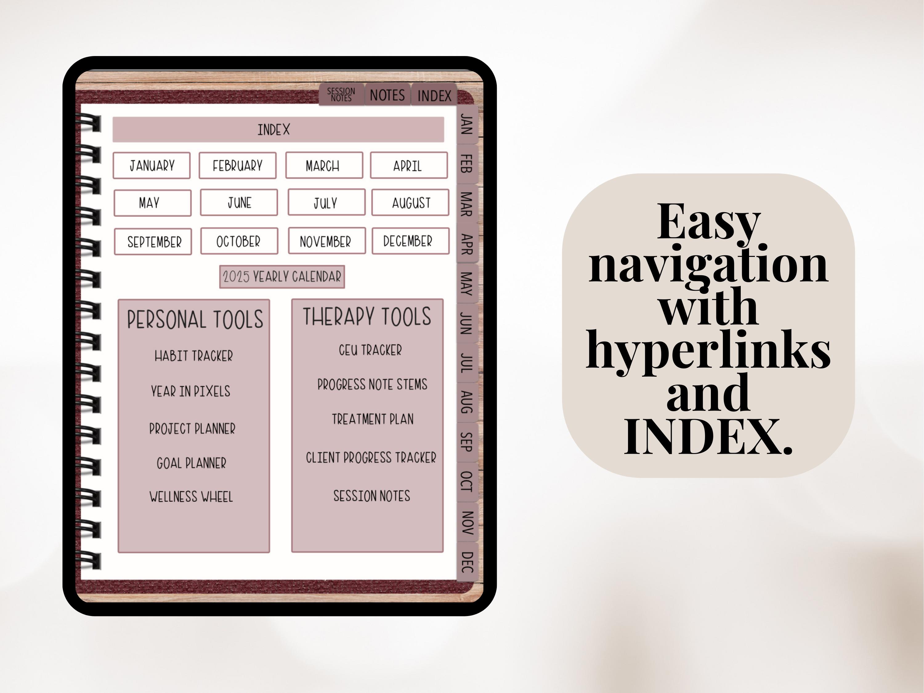 2025 Therapist Planner, Digital Planner, Therapist Notebook, Therapy ...