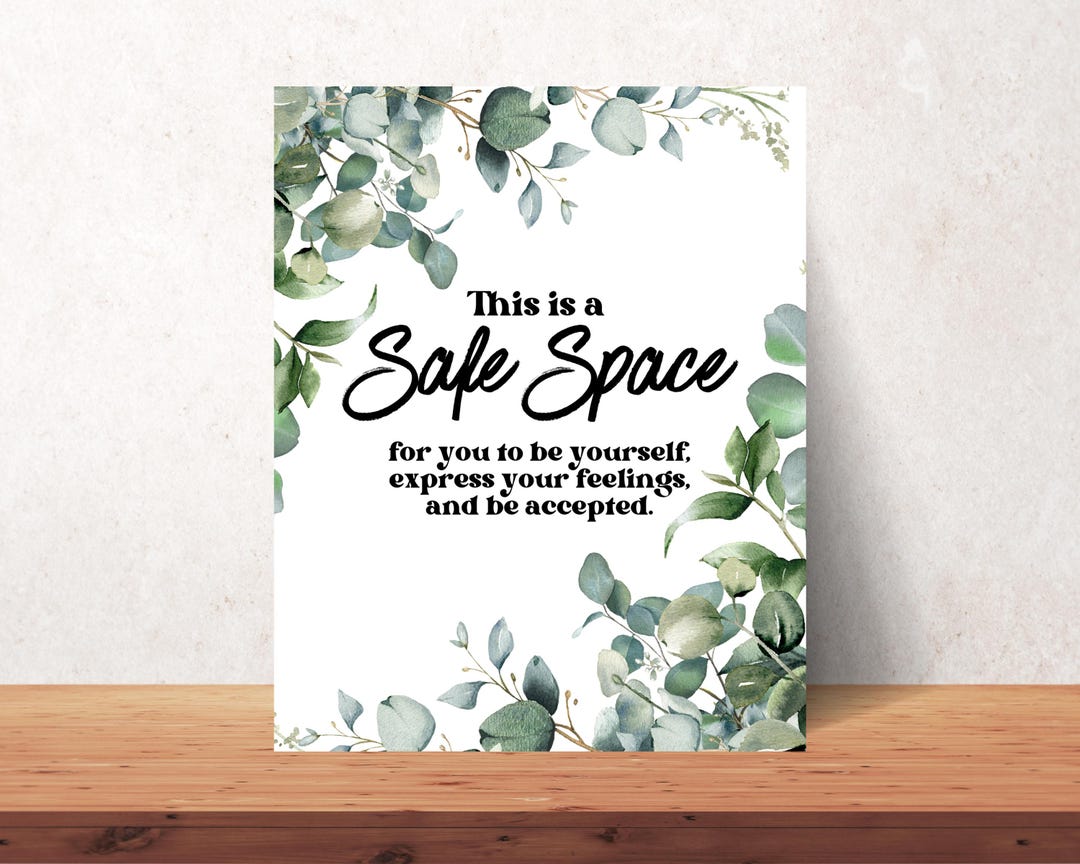 Safe Space, Therapy Office Decor, Classroom Decor, Safe Space Poster ...