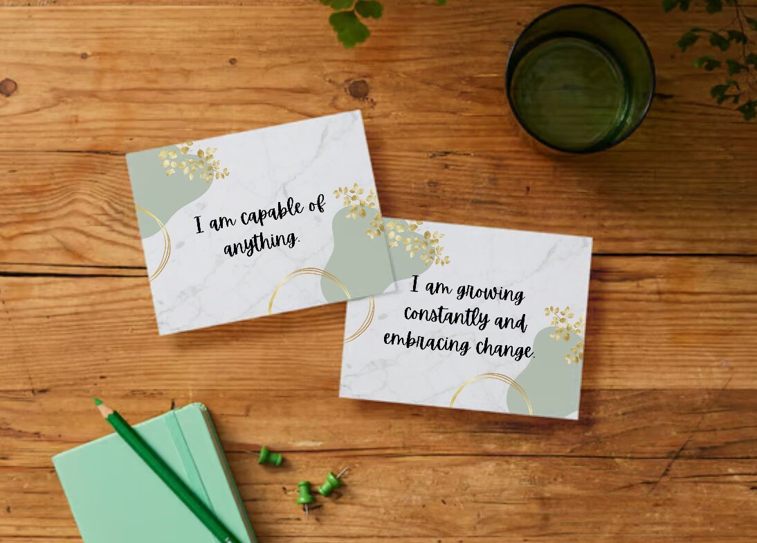 Digital Positive Affirmation Cards- 100 Affirmations for Well-being and ...