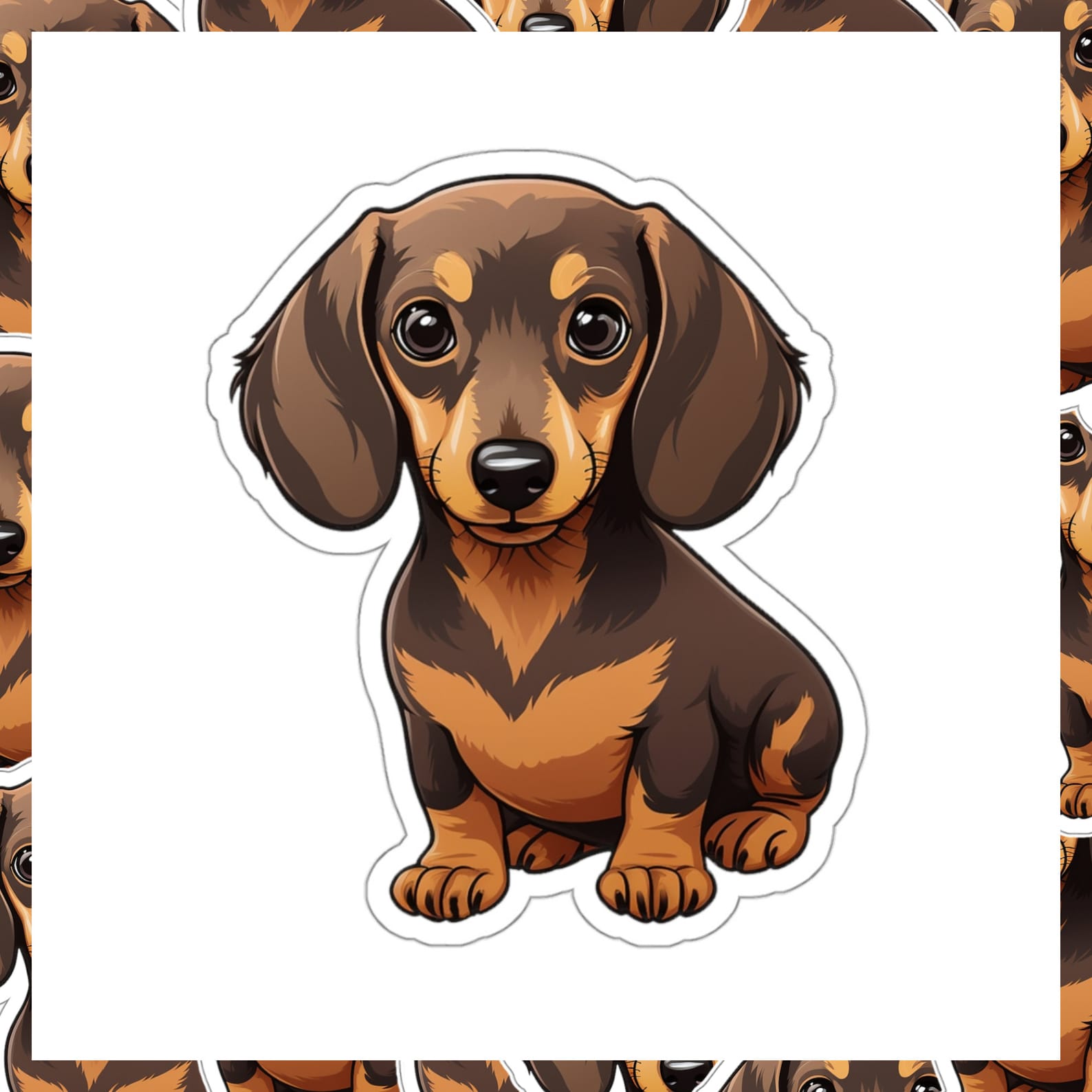 Cute Dachshund Puppy Sticker, Great for Laptops, Notebooks, Water ...