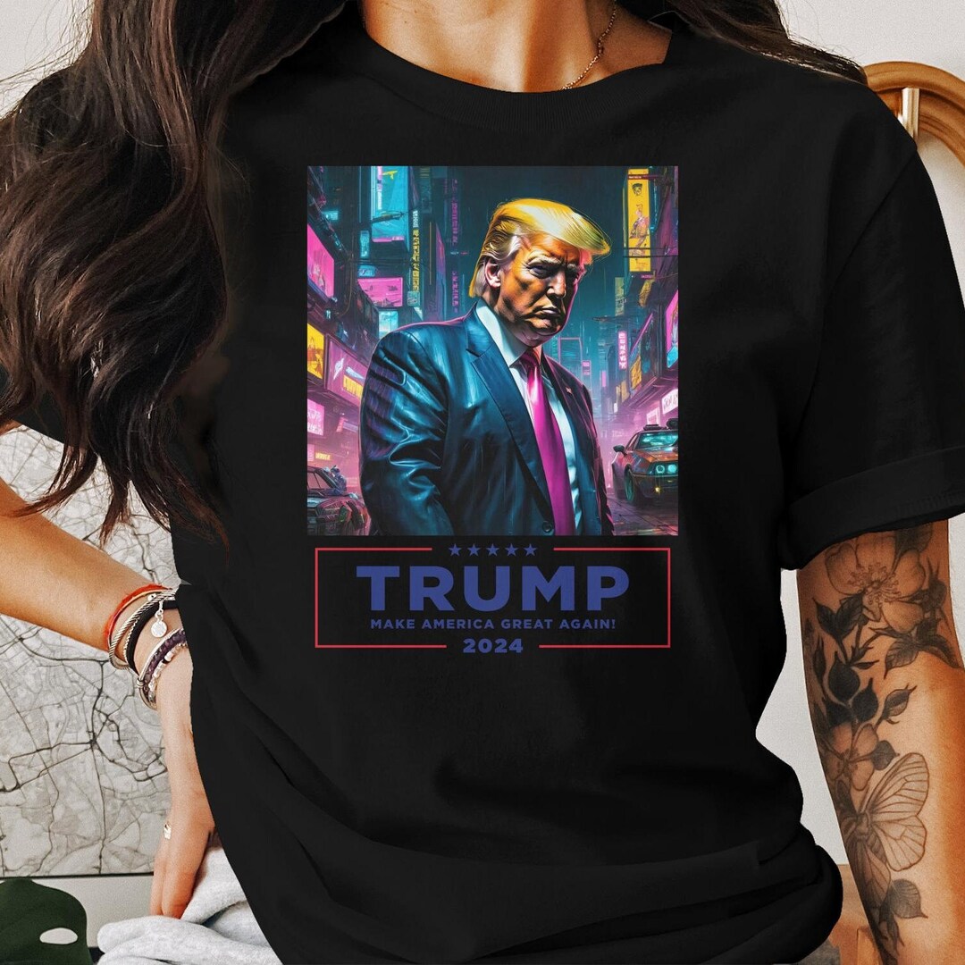 Cyberpunk Trump Graphic Tee, Unisex Graphic T-shirt, AI Trump ...