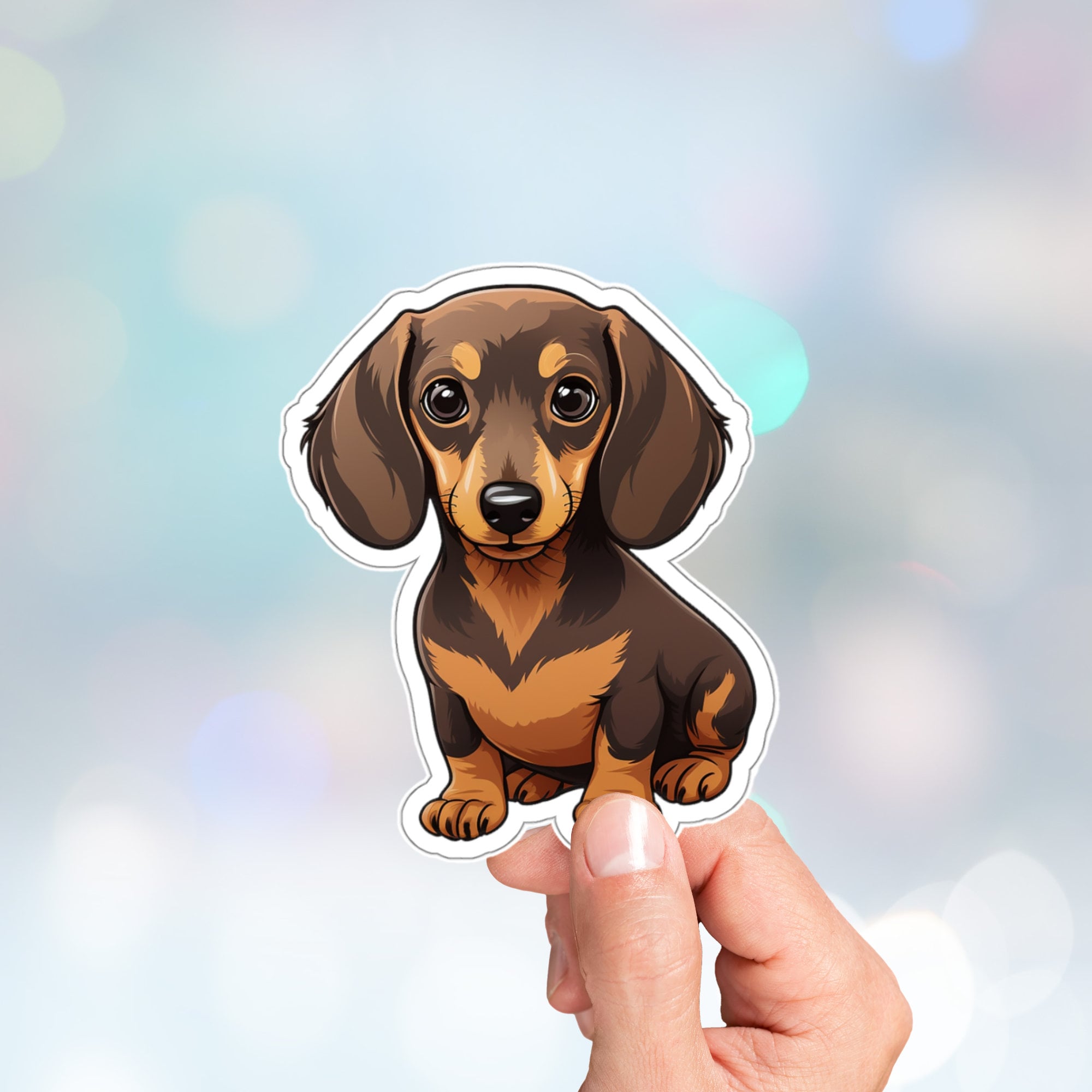 Cute Dachshund Puppy Sticker, Great for Laptops, Notebooks, Water ...