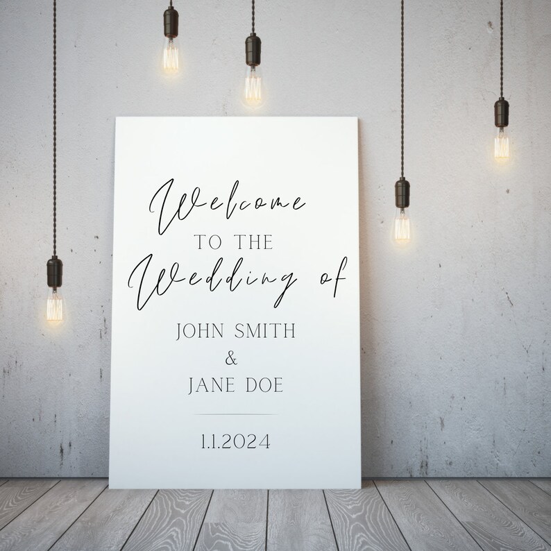 Simple Elegant Welcome Sign Canva Template - Etsy