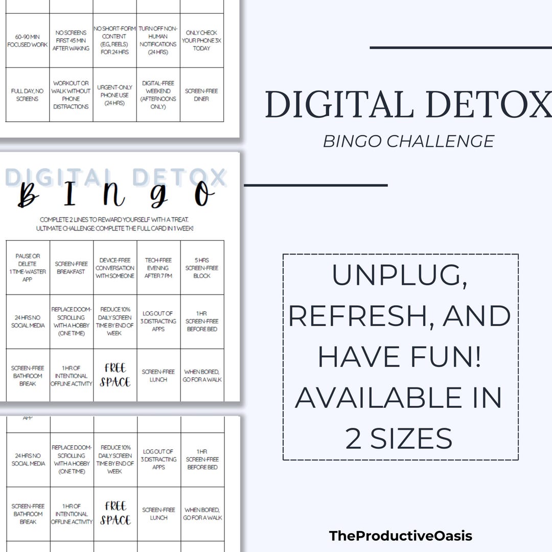 Digital Detox Challenge | Reduce Screen Time | Challenge Yourself! - Etsy