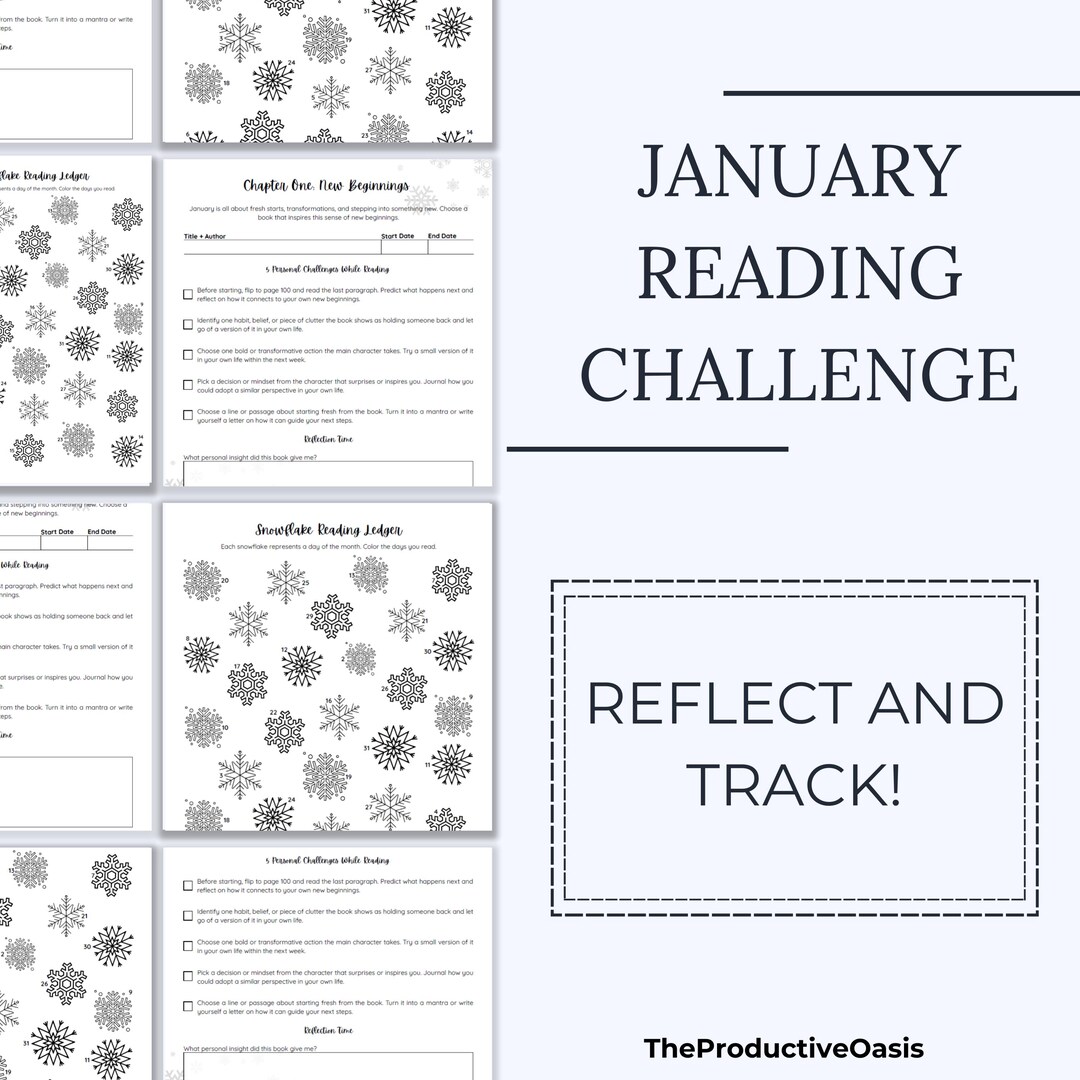 January Book Challenge | Reflection and Ledger | Reading Challenge - Etsy