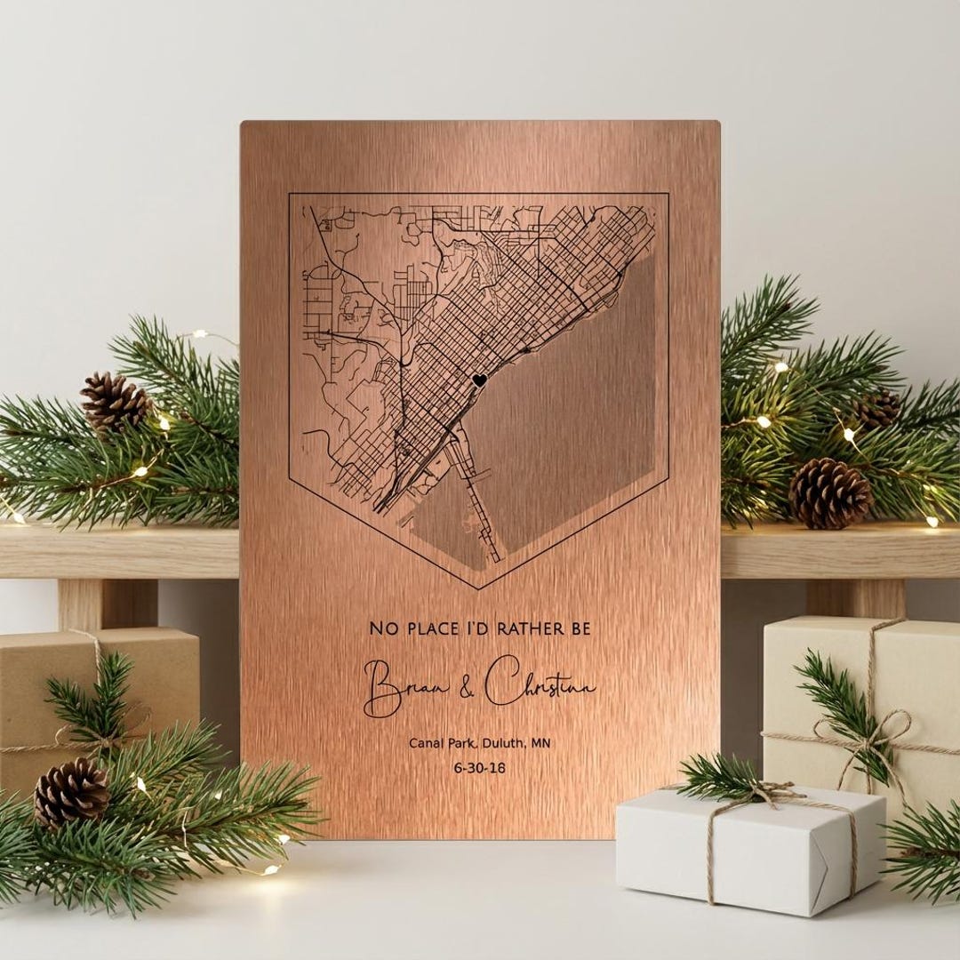 Coordinates Map Wall Plaque – Custom Names, Date & Location, Unique ...