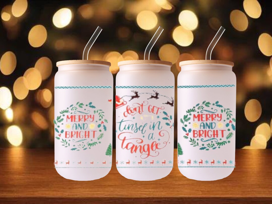 Don't Get Your Tinsel in a Tangle Christmas UVDTF Transfer Wrap Ready ...