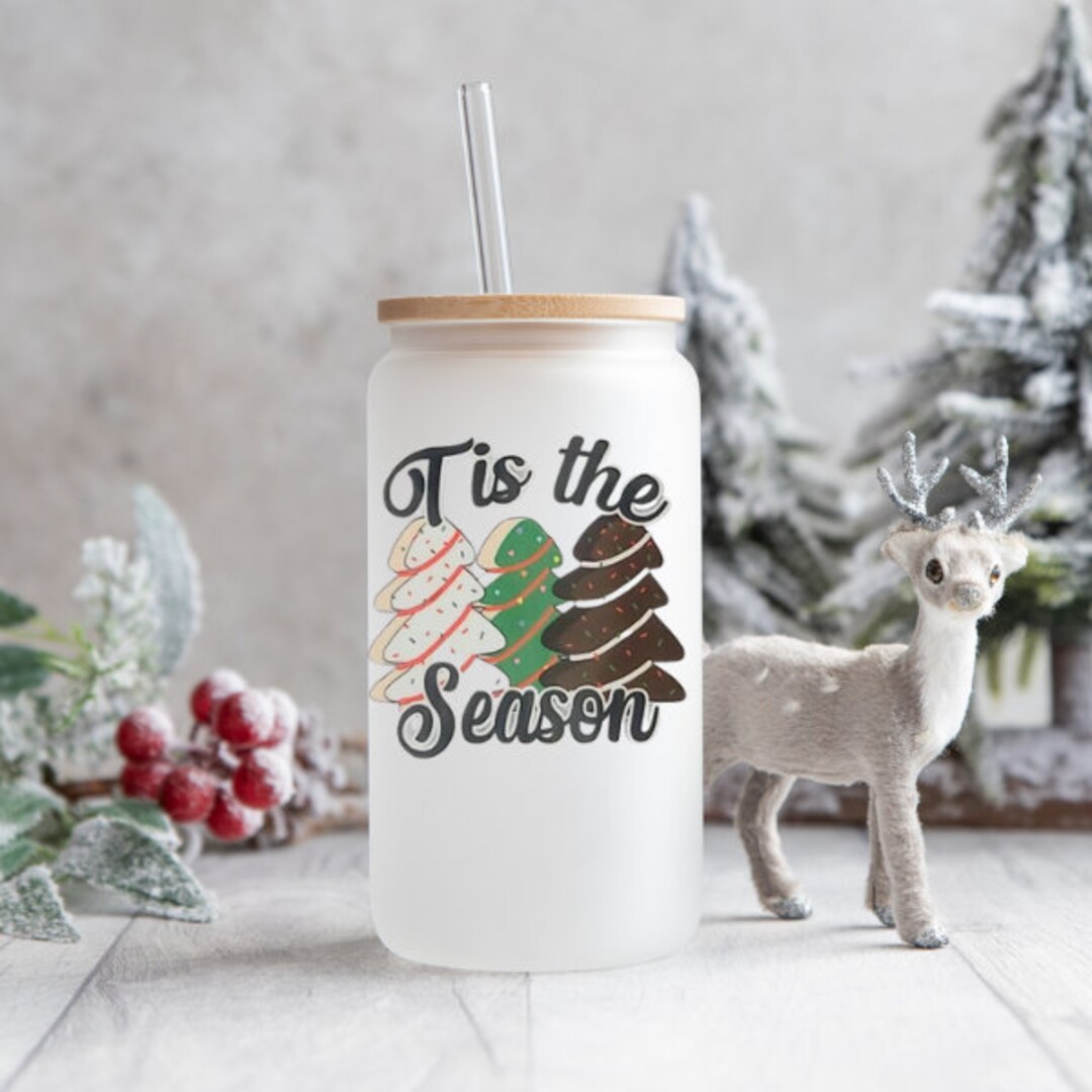 Tis the Season Decal UV DTF Transfer for Glass Cans, Water Bottles, and ...
